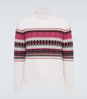 Zegna Intarsia Cashmere Turtleneck Sweater