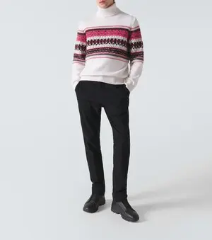 Zegna Intarsia Cashmere Turtleneck Sweater