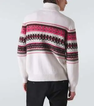 Zegna Intarsia Cashmere Turtleneck Sweater