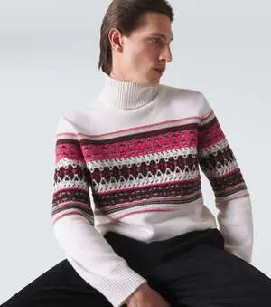 Zegna Intarsia Cashmere Turtleneck Sweater