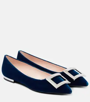 ROGER VIVIER Velvet Ballet Flats - Blue