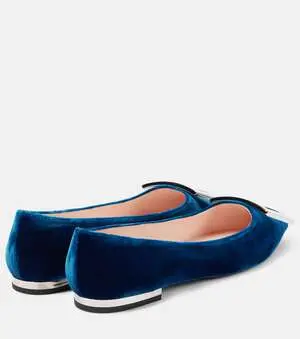 ROGER VIVIER Velvet Ballet Flats - Blue