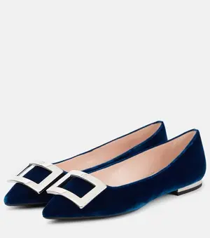 ROGER VIVIER Velvet Ballet Flats - Blue