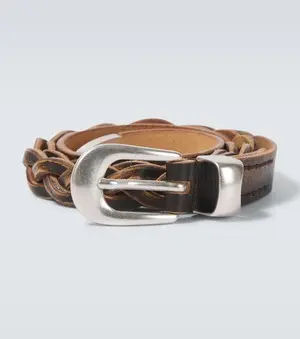 Our Legacy 20mm Braided Leather Belt - Black
