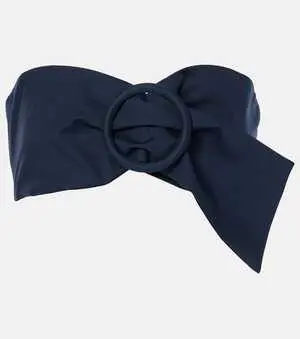 ADRIANA DEGREAS Cotton Bandeau Top - Blue
