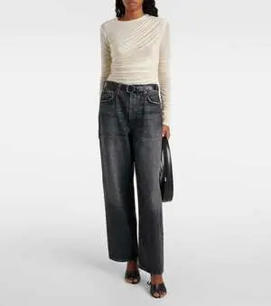 AGOLDE Tania Ruched Jersey Top