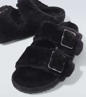 BIRKENSTOCK Arizona Shearling-lined Suede Sandals