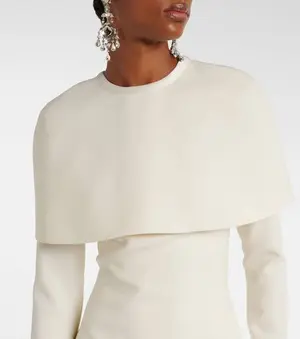 Safiyaa Caped Crepe Midi Dress