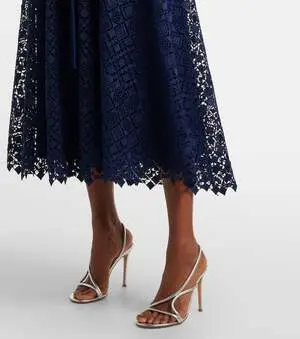 Elie Saab Bow-detail Macrame Midi Dress
