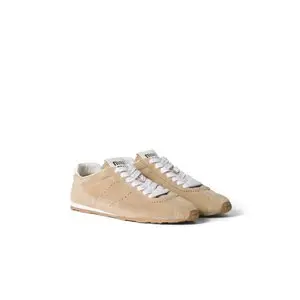 Miu Miu Plume Suede Sneakers - Desert Beige