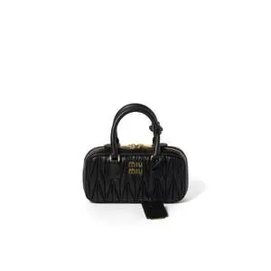 Miu Miu Arcadie Matelassé Nappa Leather Mini-bag - Black