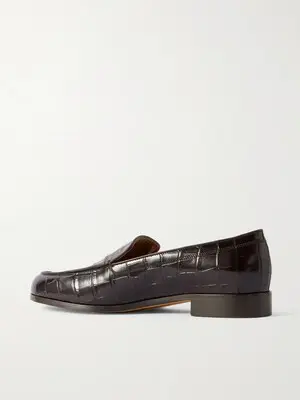 EMME PARSONS Danielle Croc-effect Leather Loafers
