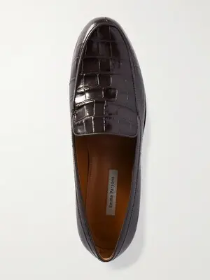 EMME PARSONS Danielle Croc-effect Leather Loafers