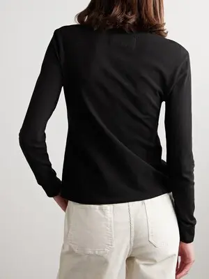 NILI LOTAN Liam Cotton-jersey Shirt - Black