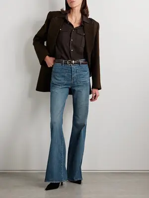 NILI LOTAN Florence High-rise Flared Jeans - Blue