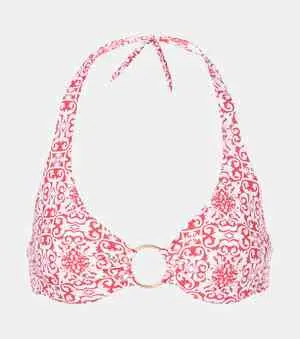 Melissa Odabash Brussels Ring-detail Bikini Top - Red