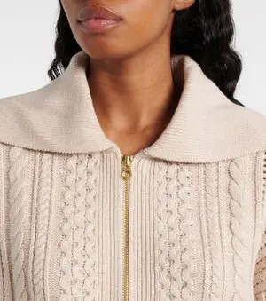 Varley Camello Cable-knit Half-zip Sweater