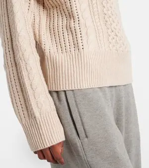 Varley Camello Cable-knit Half-zip Sweater