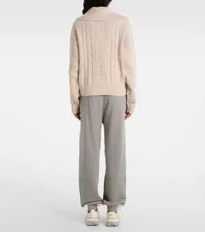 Varley Camello Cable-knit Half-zip Sweater - Beige