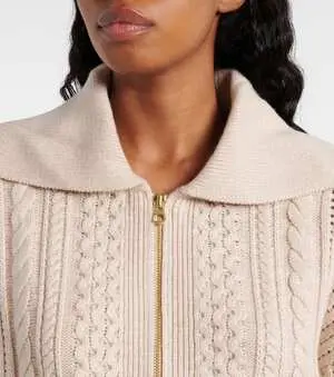 Varley Camello Cable-knit Half-zip Sweater - Beige