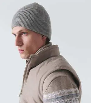 Zegna Ribbed-knit Cashmere Beanie - Grey