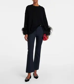 GIANVITO ROSSI Velvet Ballet Flats - Black