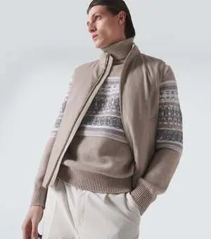 Zegna Jacquard Cashmere Turtleneck Sweater - Beige