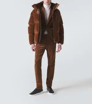 Zegna Cotton And Cashmere Corduroy Slim Pants