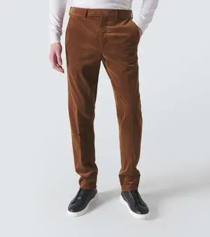 Zegna Cotton And Cashmere Corduroy Slim Pants