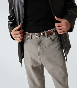 Our Legacy 20mm Braided Leather Belt - Black