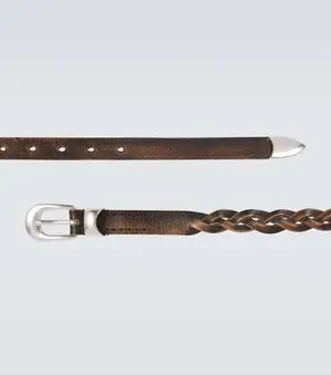 Our Legacy 20mm Braided Leather Belt - Black
