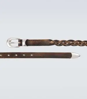 Our Legacy 20mm Braided Leather Belt - Black