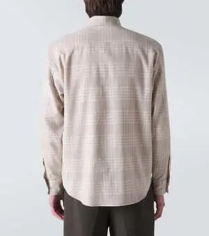 Zegna Checked Cotton Flannel Shirt - Beige