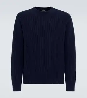 Zegna Ribbed-knit Cashmere Sweater - Blue
