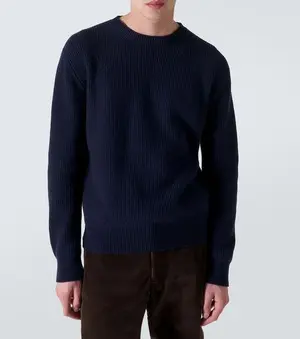 Zegna Ribbed-knit Cashmere Sweater - Blue