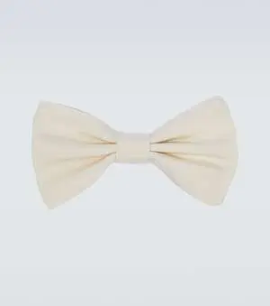 Loro Piana Silk Faille Bow Tie - White