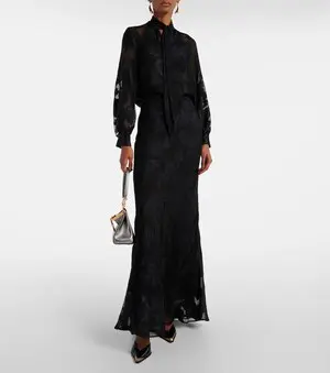 Etro Paisley Satin Maxi Skirt