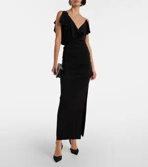 Amina Muaddi Holli 95 Lace Slingback Pumps - Black