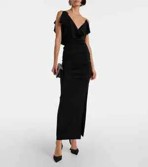 Amina Muaddi Holli 95 Lace Slingback Pumps - Black