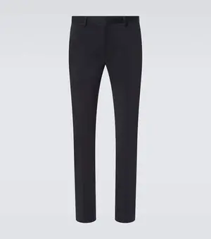 Zegna Winter Mid-rise Cotton Chinos - Black