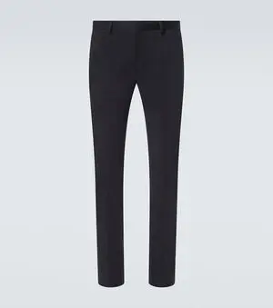 Zegna Winter Mid-rise Cotton Chinos - Black