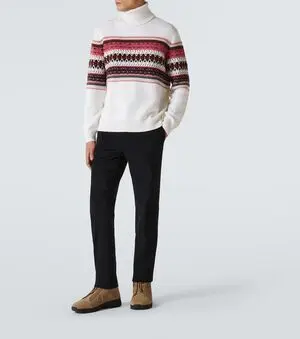 Zegna Winter Mid-rise Cotton Chinos - Black