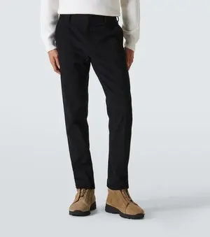 Zegna Winter Mid-rise Cotton Chinos - Black