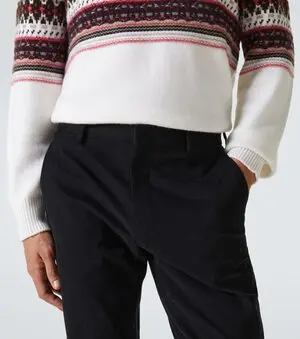 Zegna Winter Mid-rise Cotton Chinos - Black