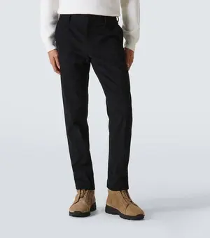 Zegna Winter Mid-rise Cotton Chinos - Black