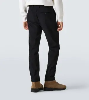 Zegna Winter Mid-rise Cotton Chinos - Black