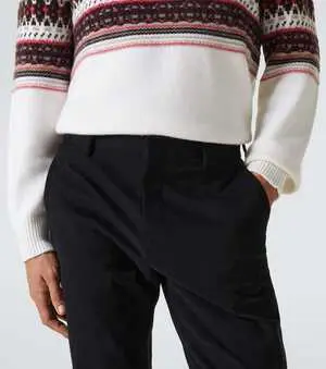 Zegna Winter Mid-rise Cotton Chinos - Black