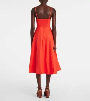 Zimmermann Bow-detailed Linen Midi Dress