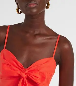 Zimmermann Bow-detailed Linen Midi Dress