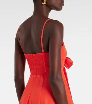 Zimmermann Bow-detailed Linen Midi Dress